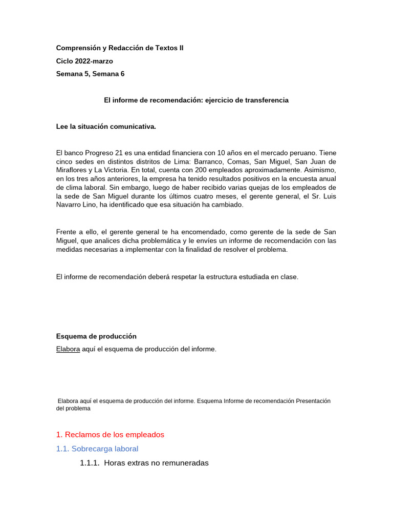 Comprension y Redaccion de Textos II Semana 5 y 6 INFORME de ... Comprension y Redaccion de Textos II Semana 5 y 6 INFORME de ...