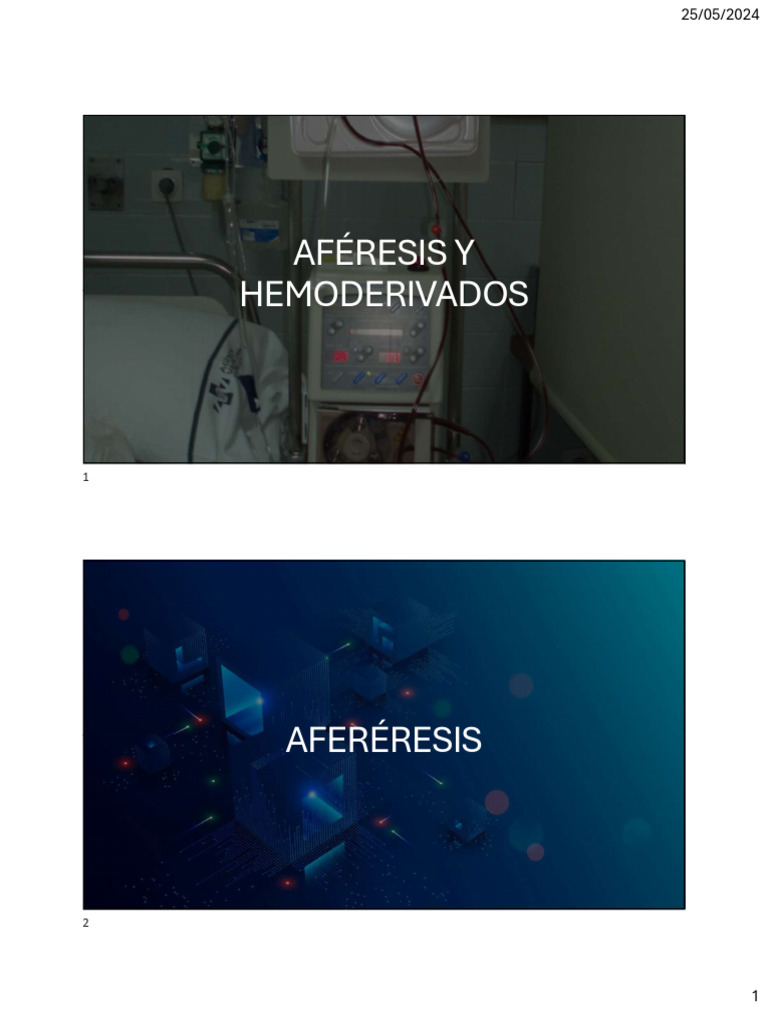Aféresis y Hemoderivados | PDF