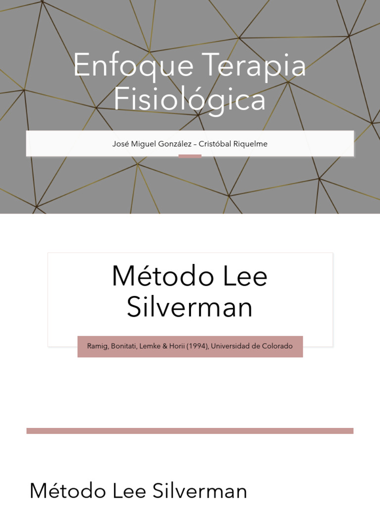 Terapia Fisiológica - Metodo LeeSilverman | PDF