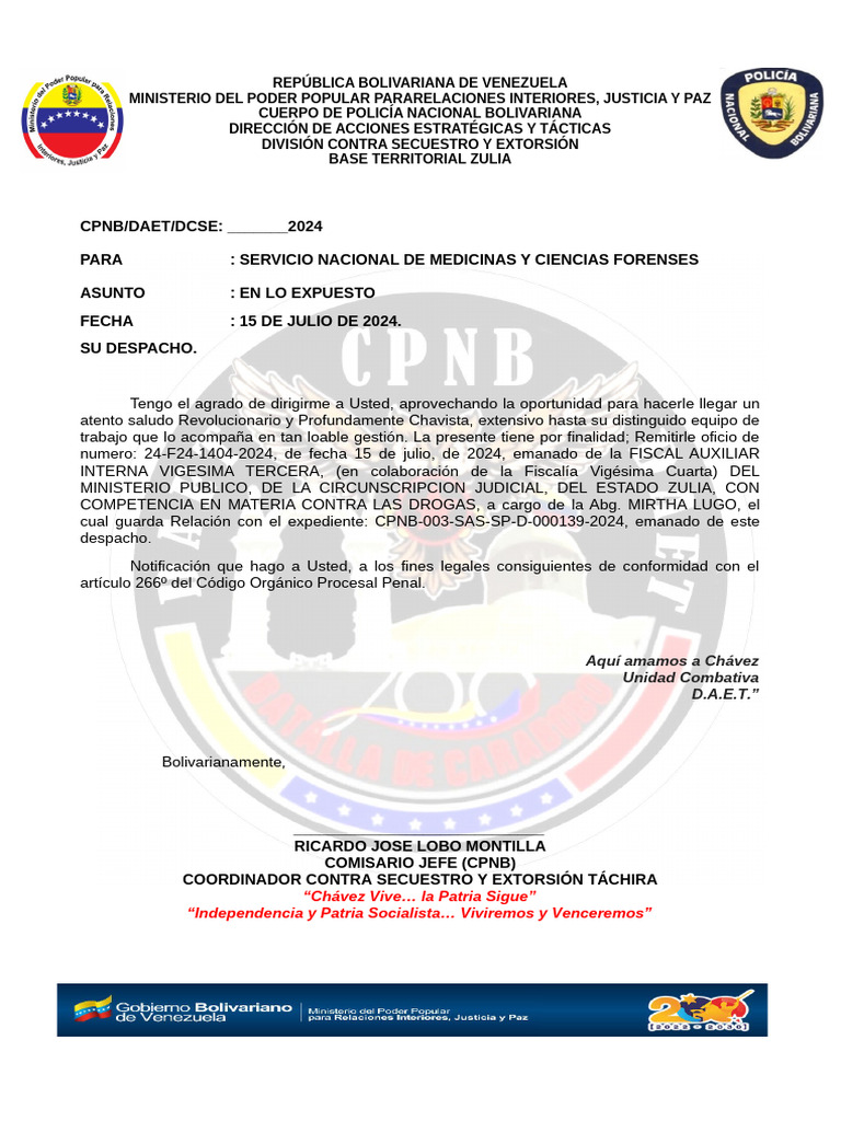 Remision y Senamecf Rojas | PDF | Venezuela