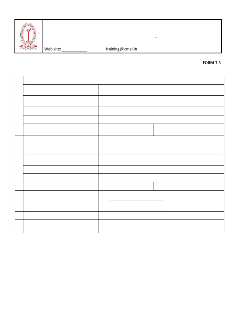 FORM T5 Existing - 15months | PDF