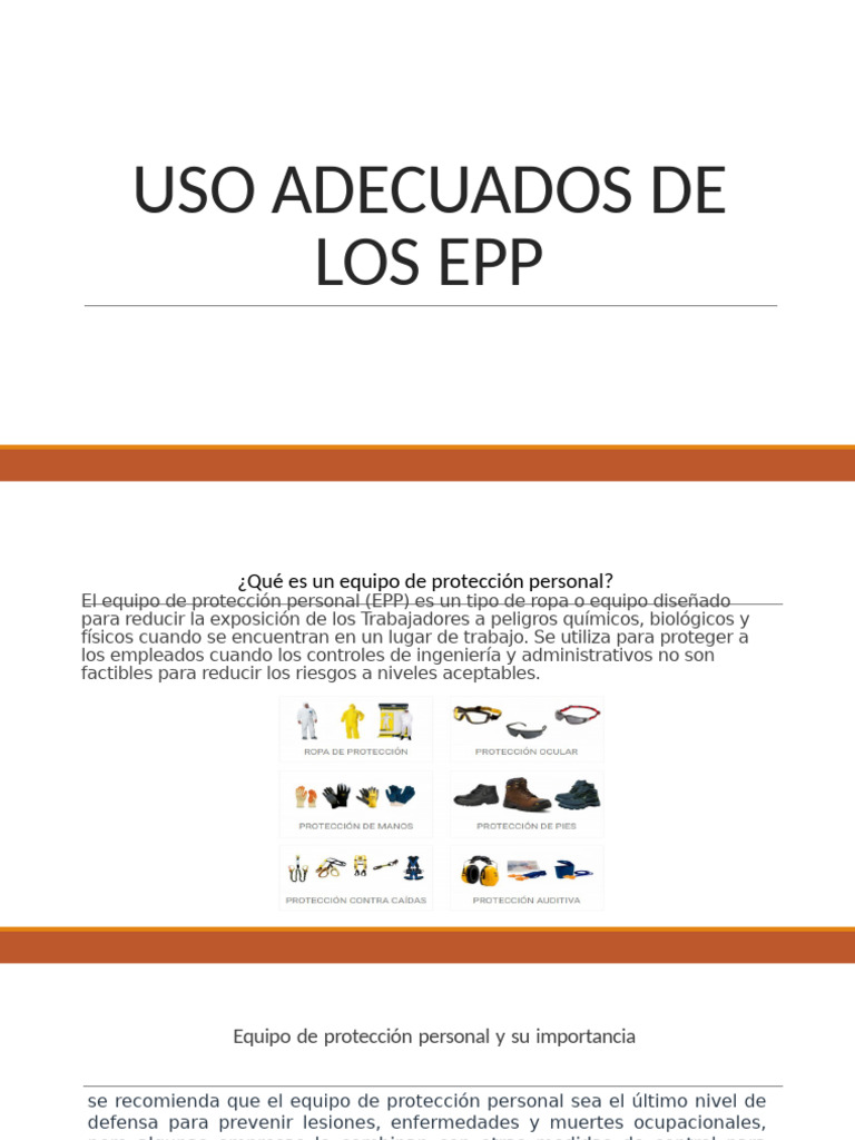 Uso Adecuados de Los Epp | PDF