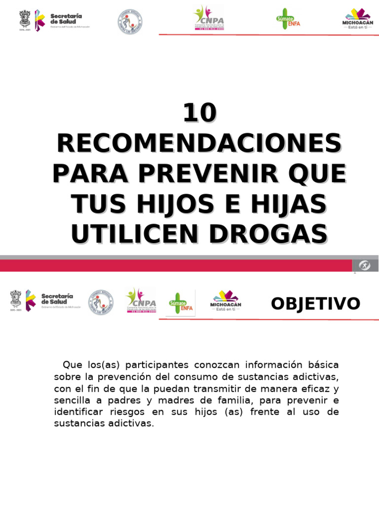 10 Recomendaciones para Prevenir Que Tus Hijos e Hijas Utilicen Drogas | PDF