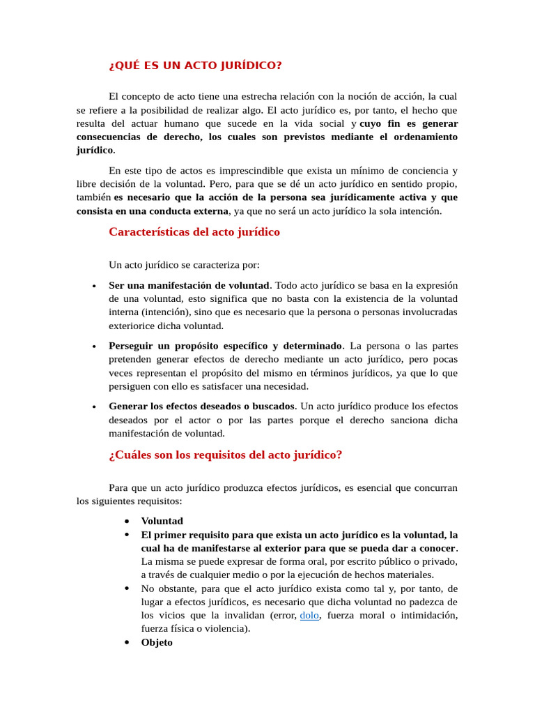 Qué Es Un Acto Jurídico | PDF