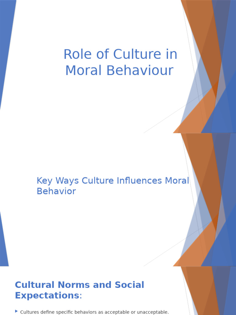 Role of Culture in Moral Behaviour | PDF