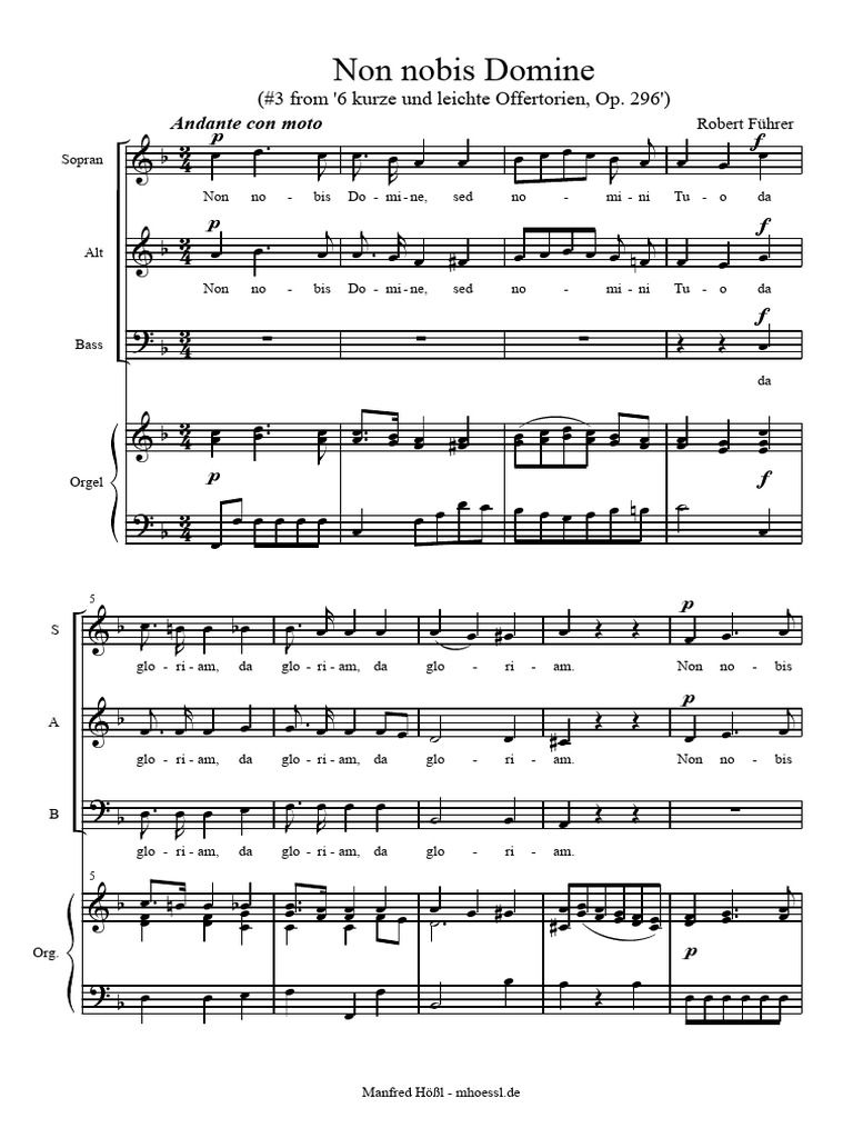 Non Nobis Domine (Robert Führer) | PDF