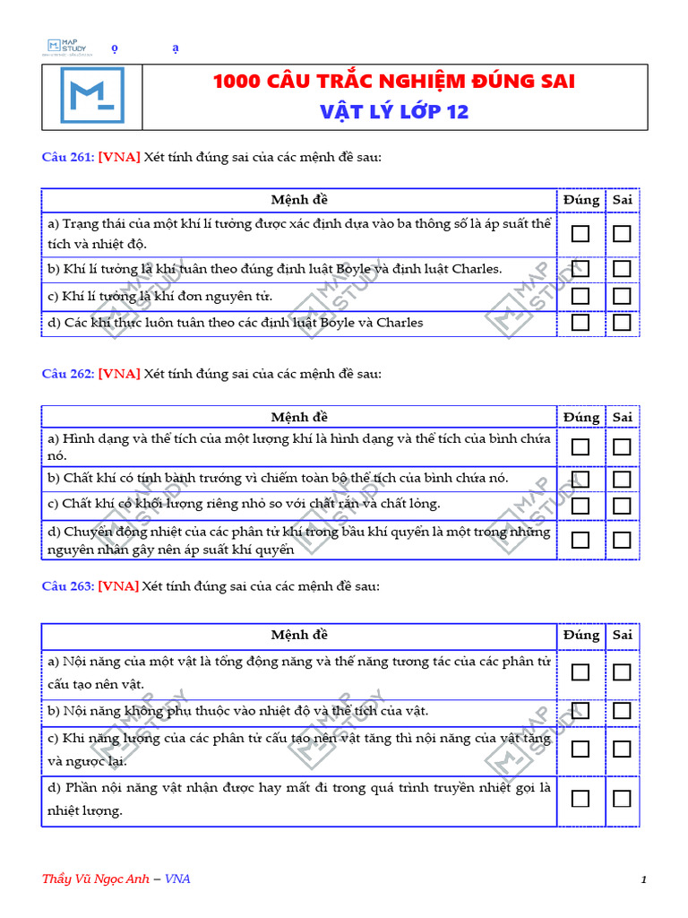 1000 Cau Hoi Dungsai Cau 261 270 1723611319737 | PDF