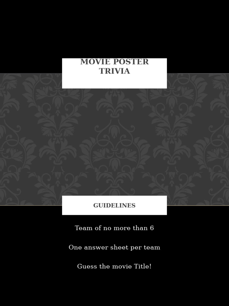 Movie Poster Trivia | PDF