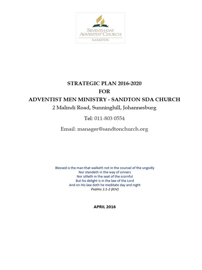Strategic Plan For Adventist Men Ministry | PDF