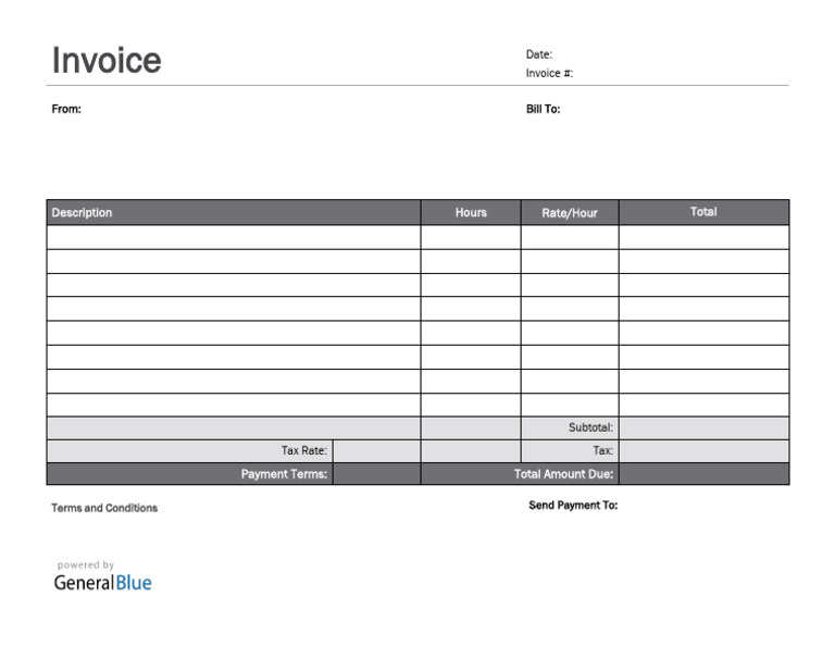 Simple Freelancers Invoice Usa With Tax Calculation | PDF