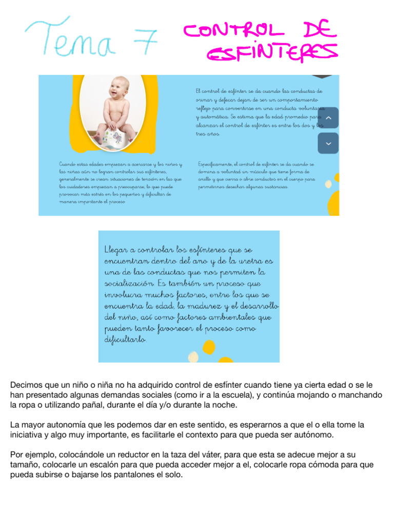 Tema 7 Control de Esfinteres | PDF