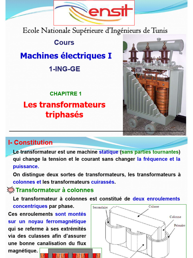 Chapitre 1 GE1 Transf triphasé -Février 2024 | PDF