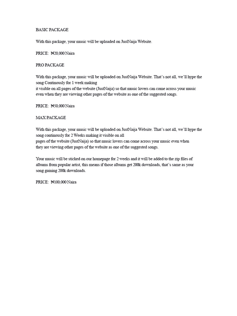 Justnaija Package | PDF