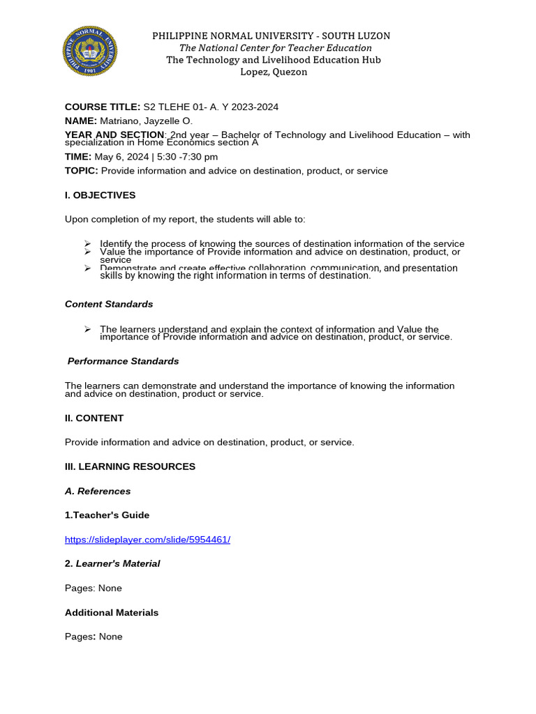 Matriano LP Provide | PDF