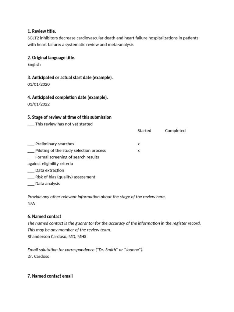 PROSPERO Template | PDF