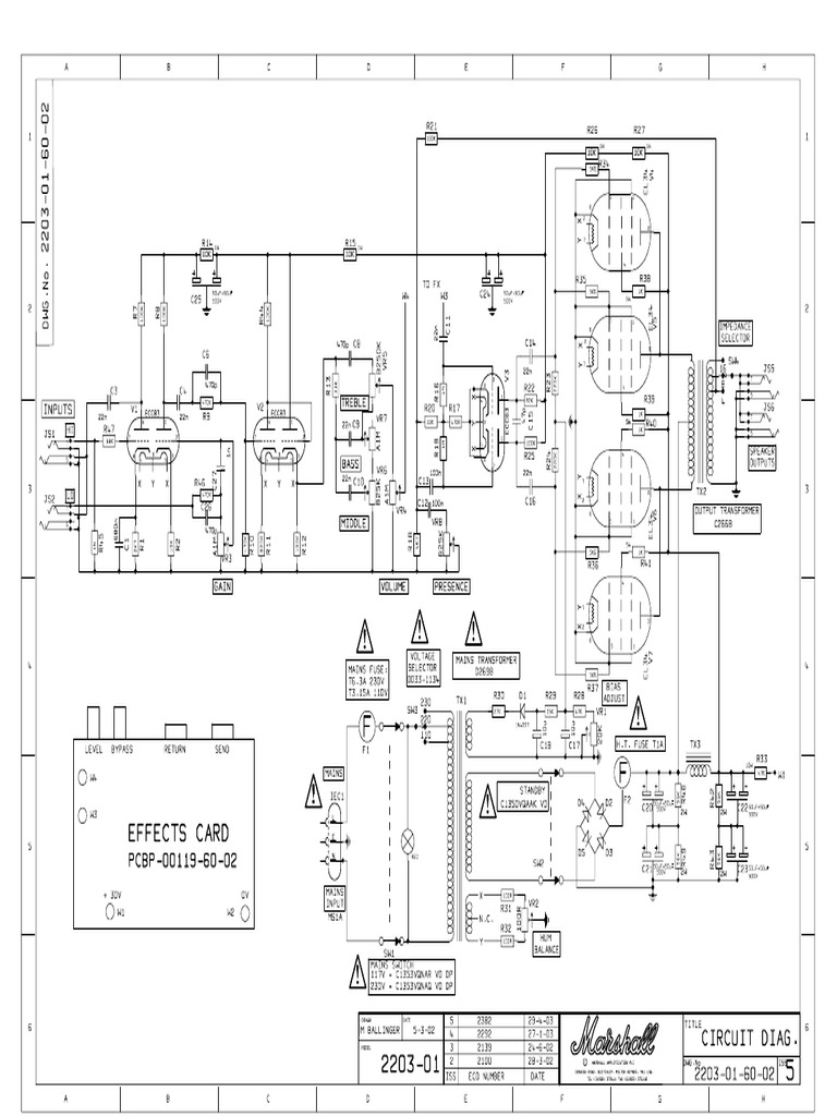 Marshall 2203 Reissue Schematic | PDF