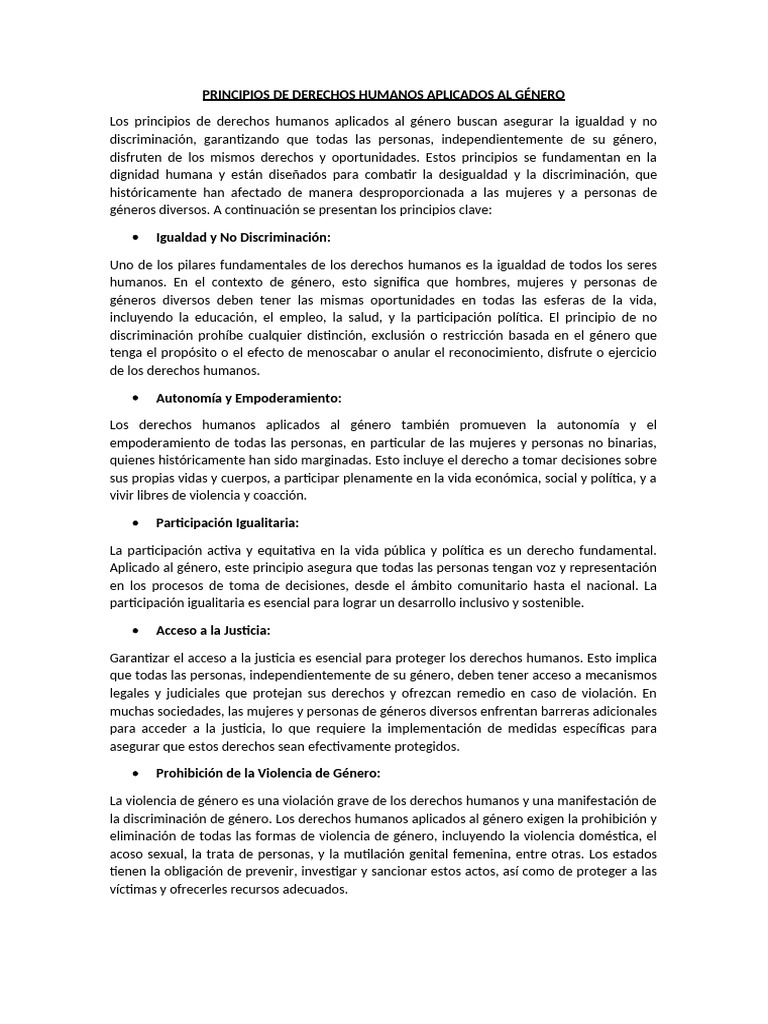Info Actualizada Genero y DDHH | PDF