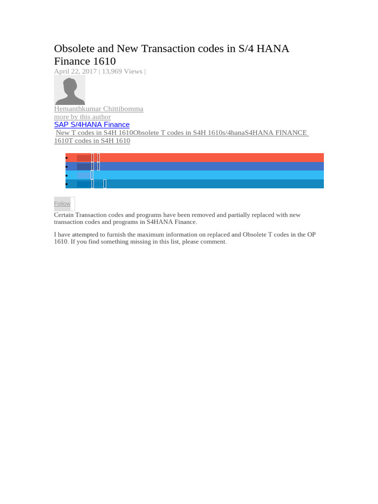 Obsolete and New Transaction Codes in S | PDF