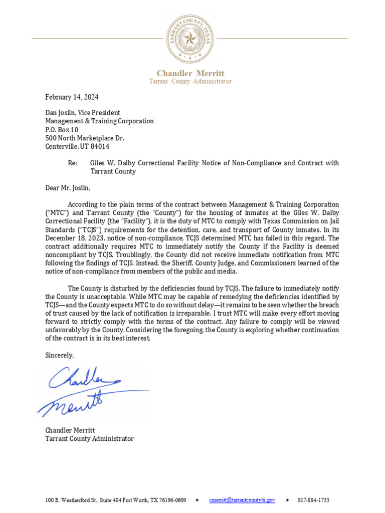 MTC Letter (2-14-24) | PDF