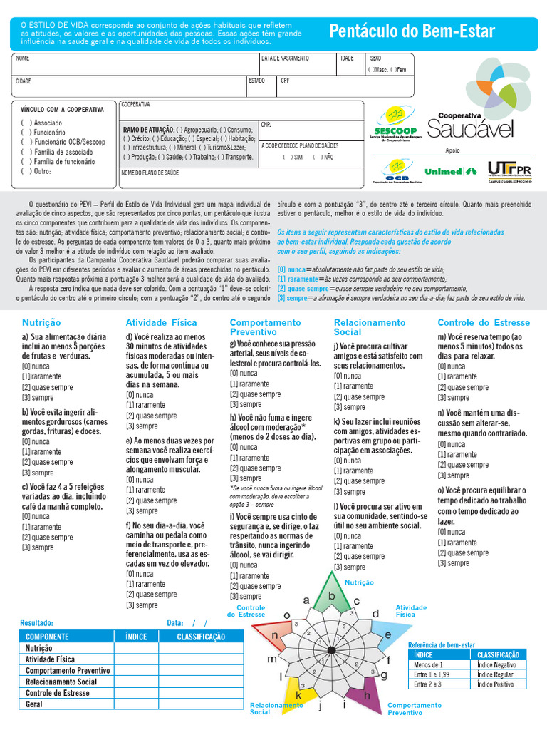 Formulario Pentáculo Do Bem-Estar | PDF