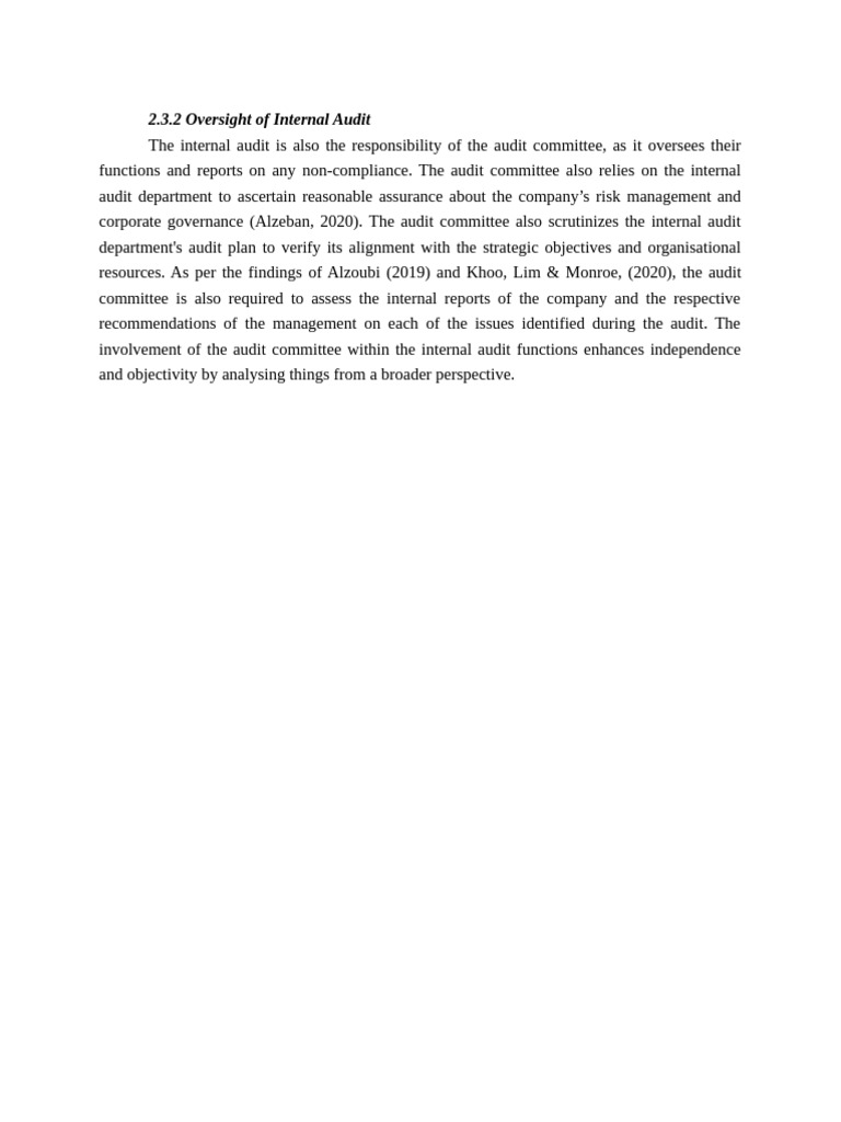 Oversight of Internal Audit | PDF