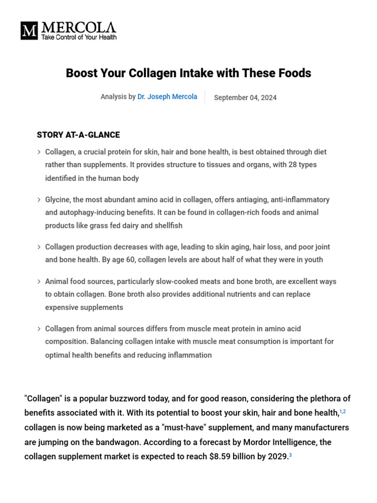 Boost Your Collagen Intake With These Foods PDF | PDF