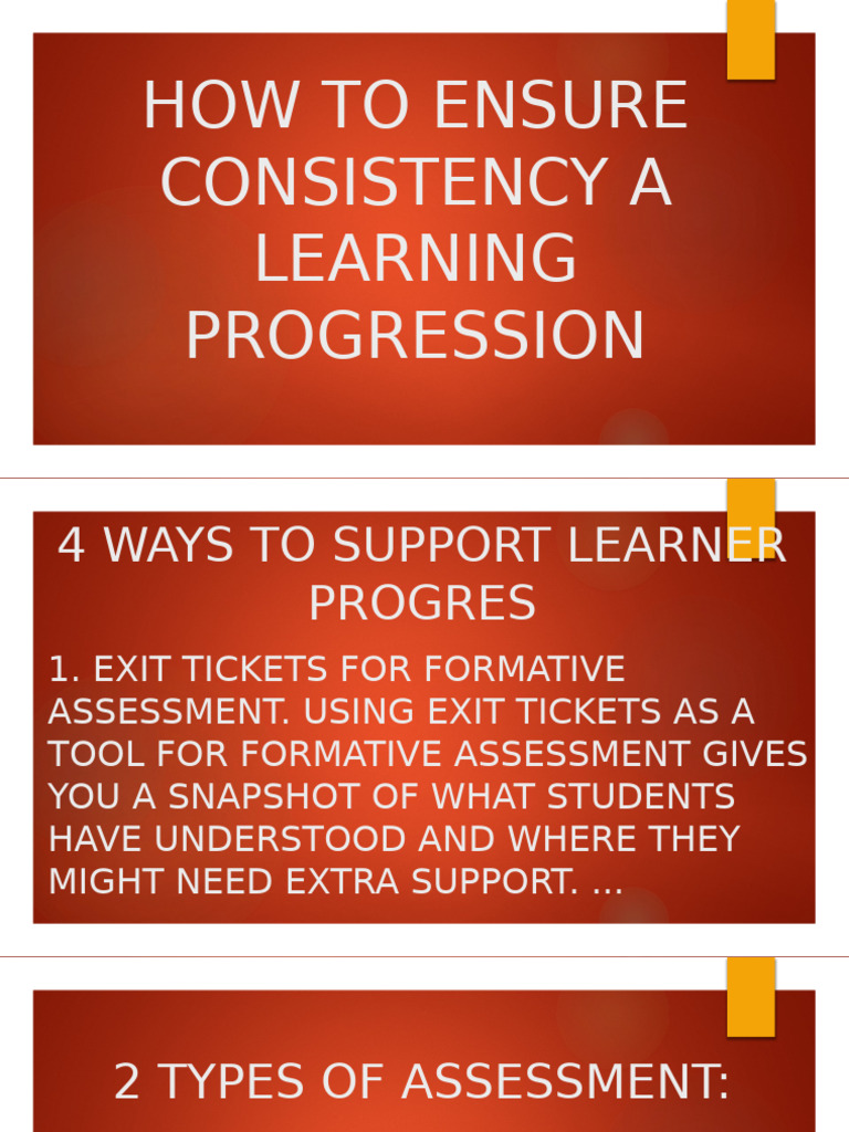 How to Ensure Consistency a Learning Progression | PDF