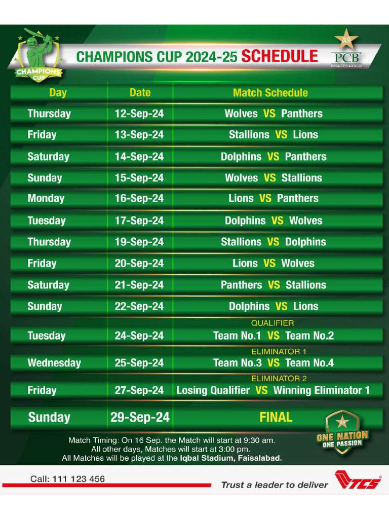 Schedule of Matches | PDF