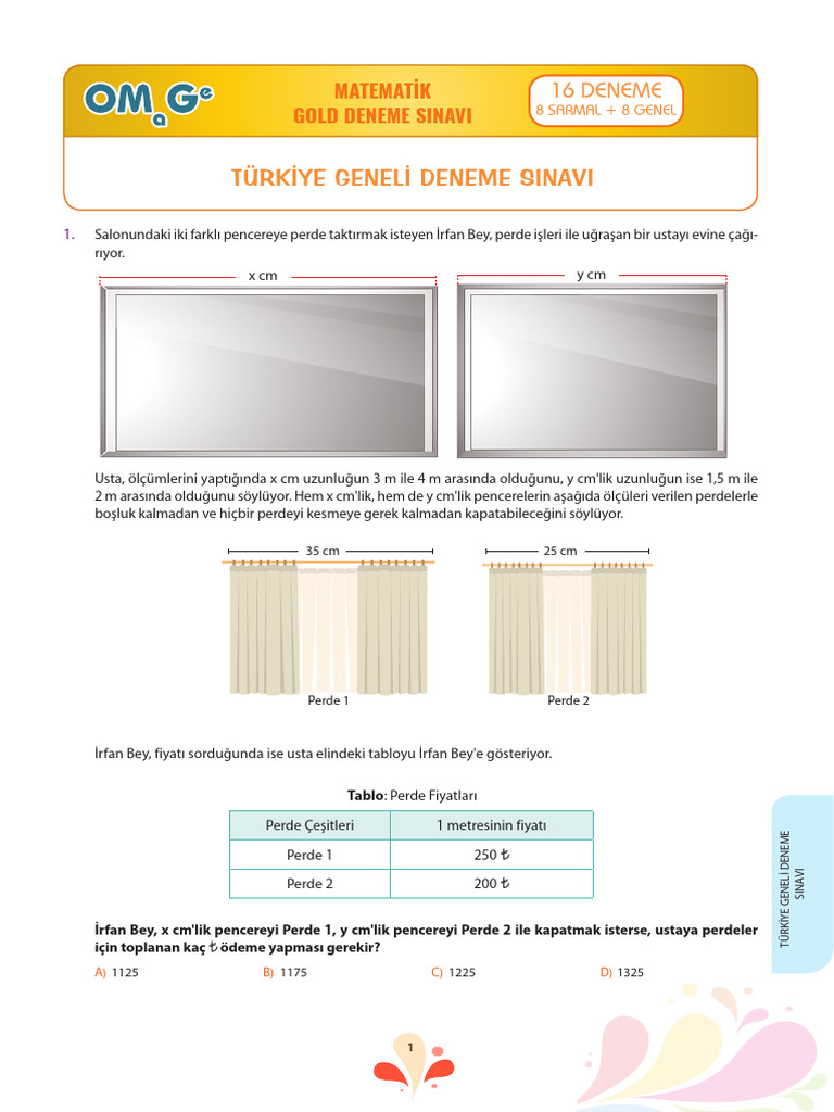 LGS - Omage GOLD Matematik Deneme - ORNEK | PDF LGS - Omage GOLD Matematik Deneme - ORNEK | PDF