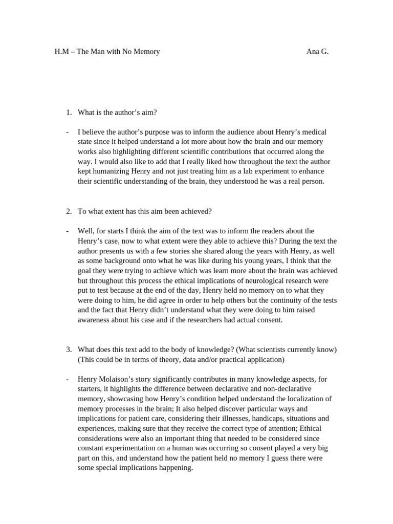 Henry Molaison | PDF