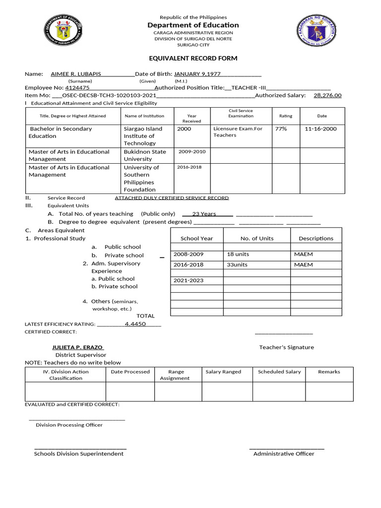 Erf Form | PDF