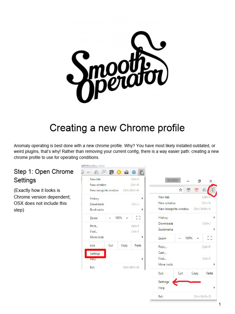 00-01-Smooth Operator-Creating A New Chrome Profile | PDF