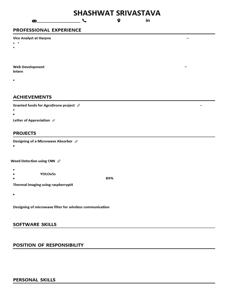 Shashwat Srivastava: Professional Experience | PDF