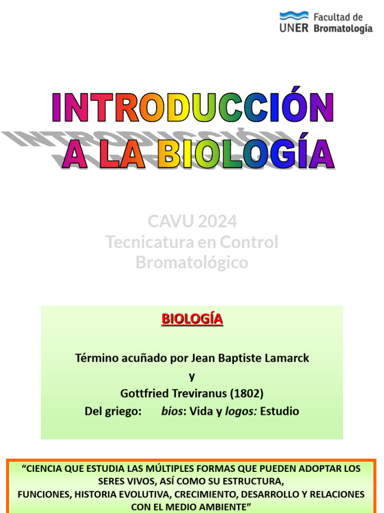 Clase 1 Introduccion A La Biologia | PDF