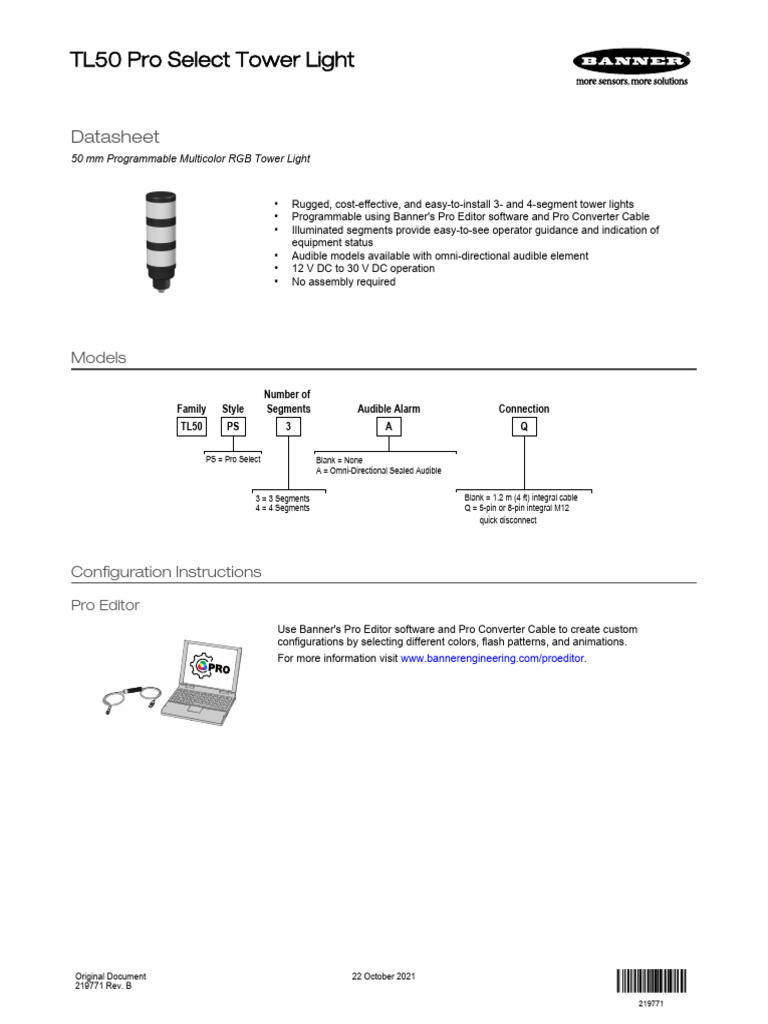 Banner TL50 | PDF