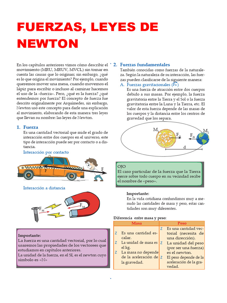 Leyes de Newton - Fuerzas MCC | PDF