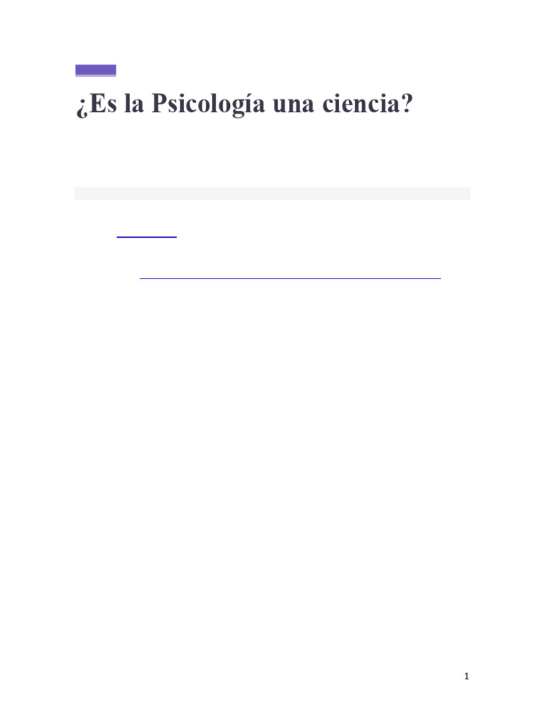 Articulo Es La Psicolog°a Una Ciencia | PDF | Sicología | Ciencia y ...