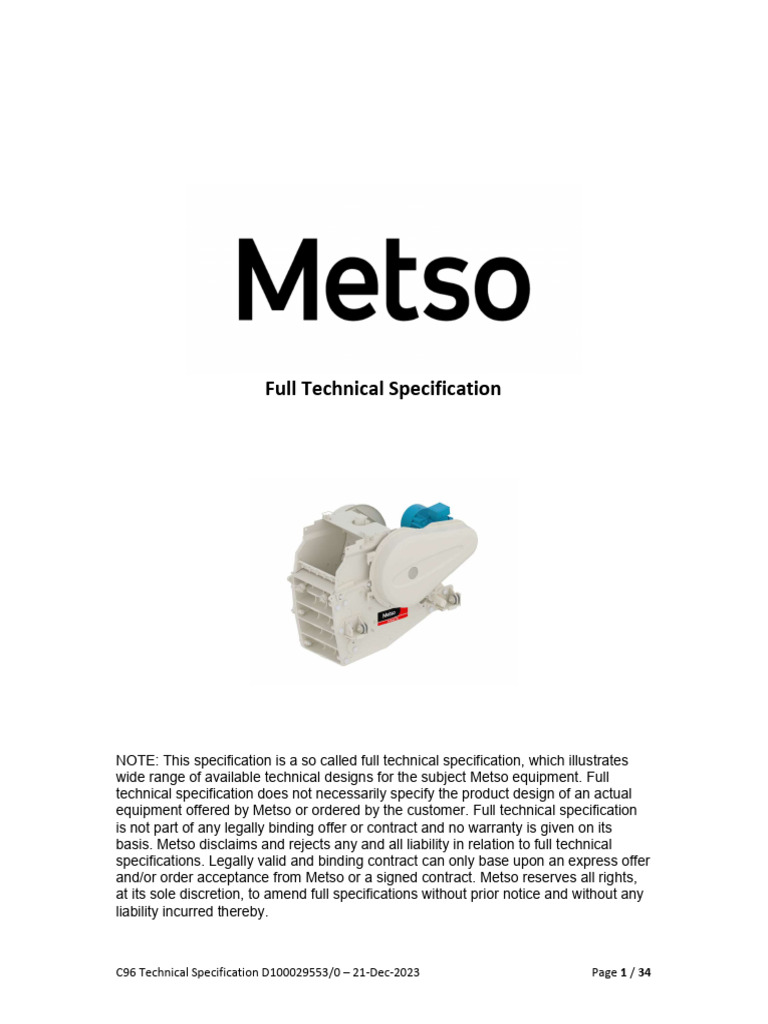 C96 - Technical Specification | PDF