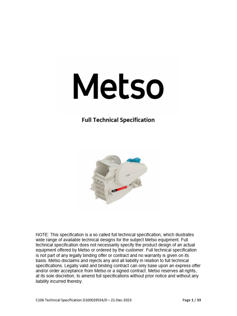 C106 - Technical Specification | PDF