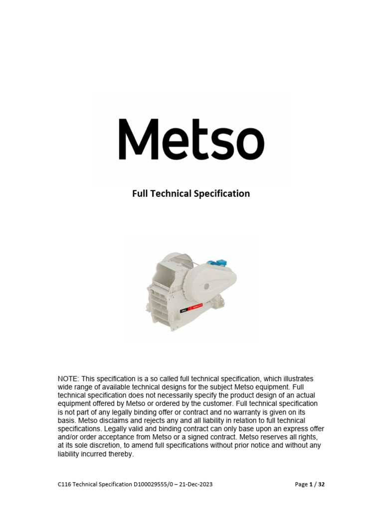 C116 - Technical Specification | PDF