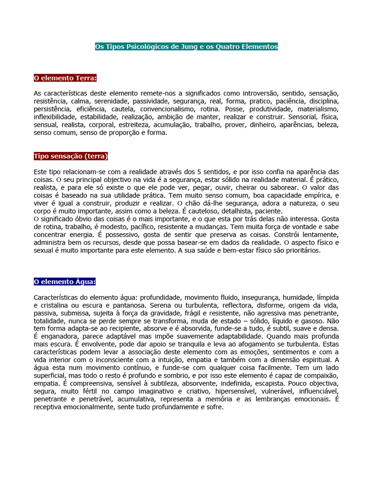 Tipos PsicolÃ Gicos de Jung | PDF | Sicología | Conceptos psicologicos