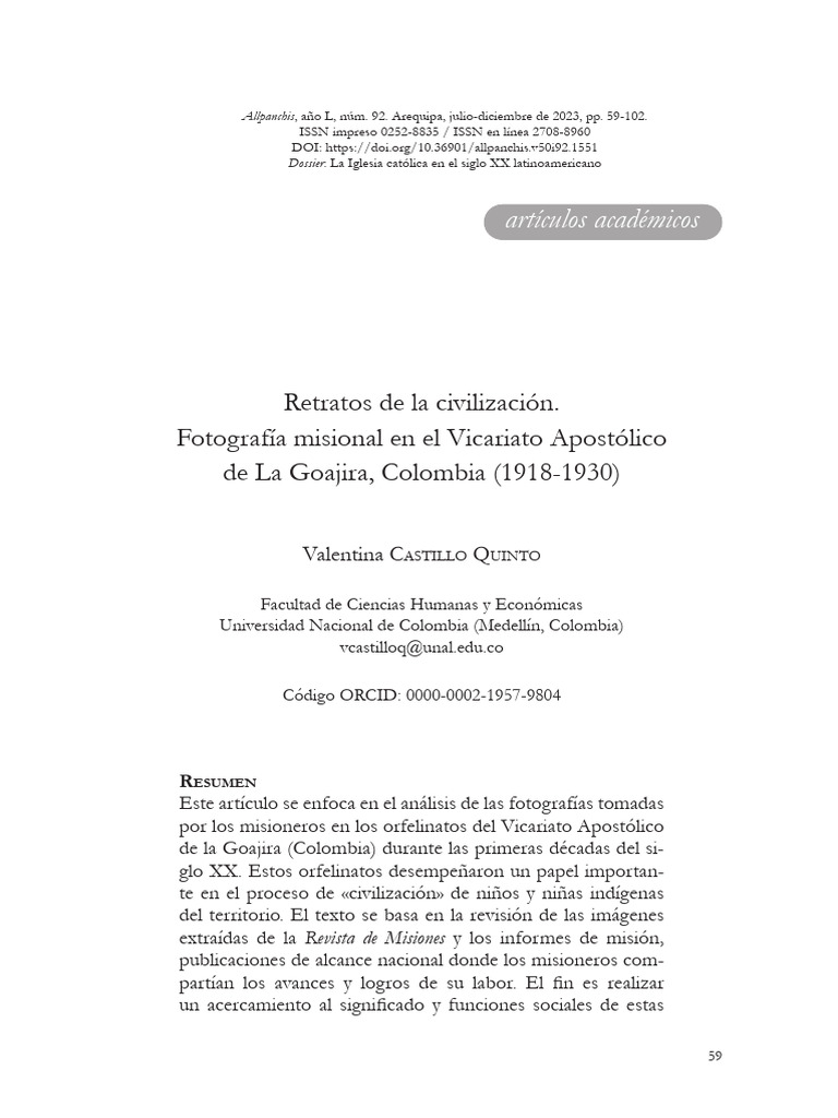 Fotografía Misional en El Vicariato Apostólico | PDF