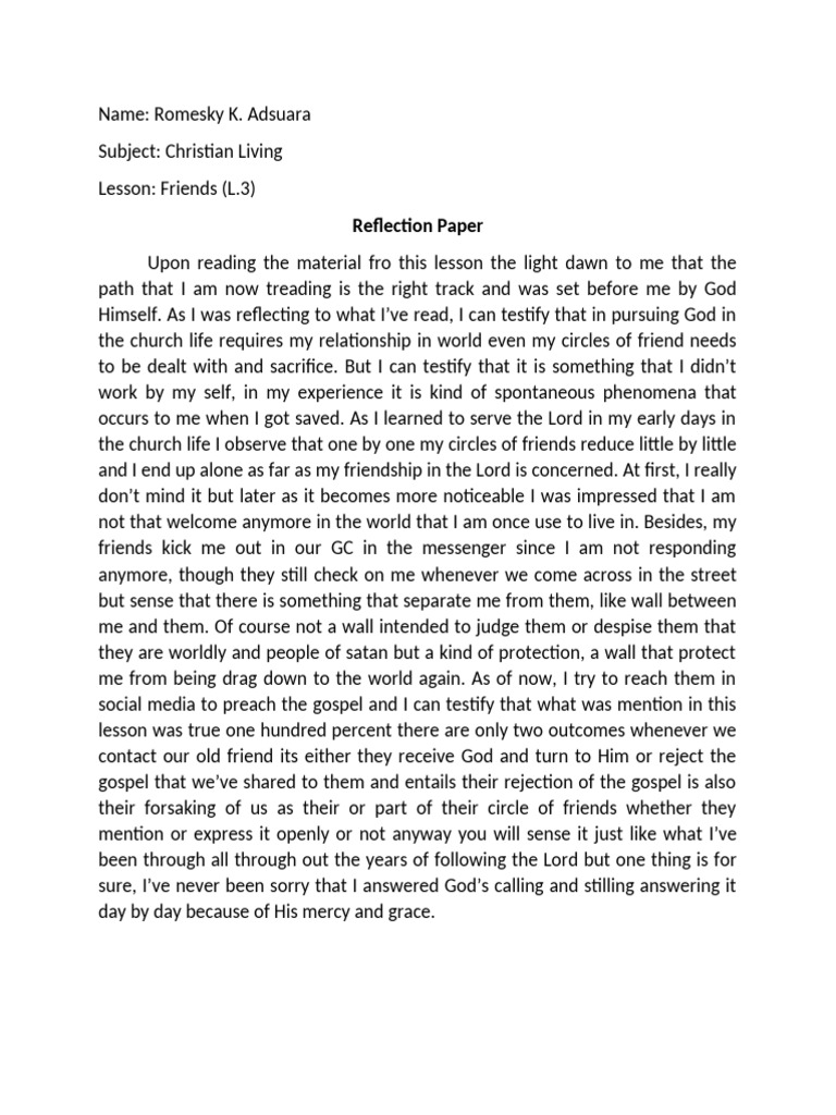 Reflection Paper | PDF