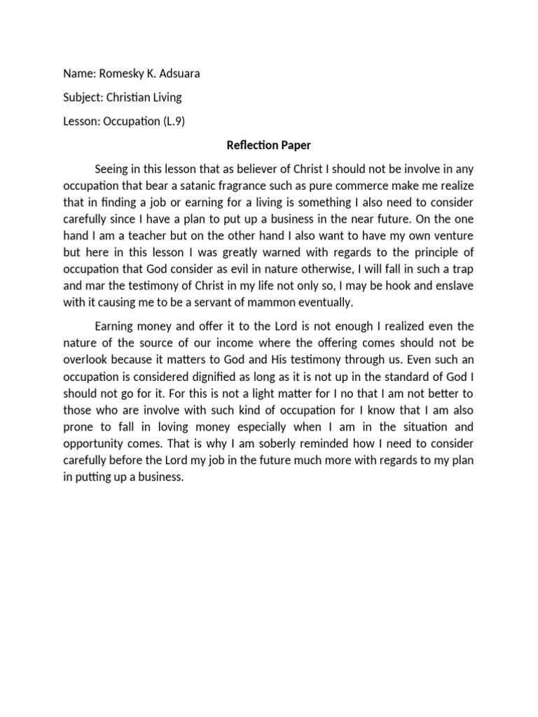 Reflection Paper | PDF