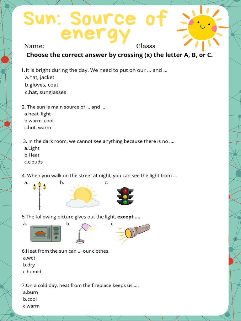 Sun: Primary Light Source Activities | PDF