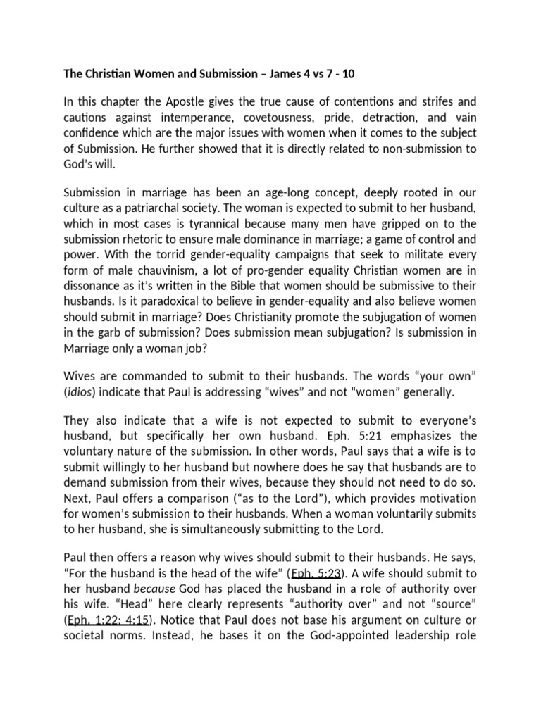 The Christian Women and Submission | PDF