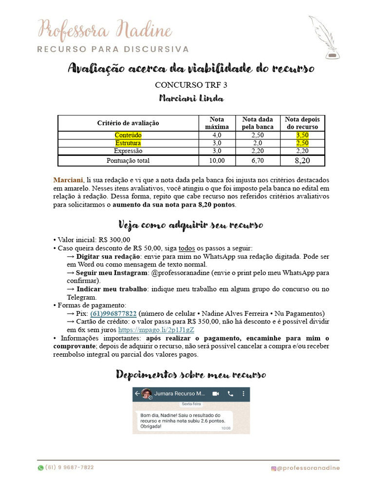 Avaliação - Marciani Linda | PDF