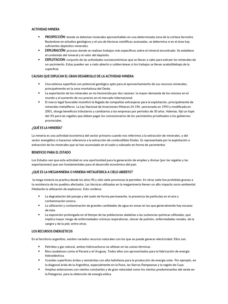 Actividad Minera | PDF