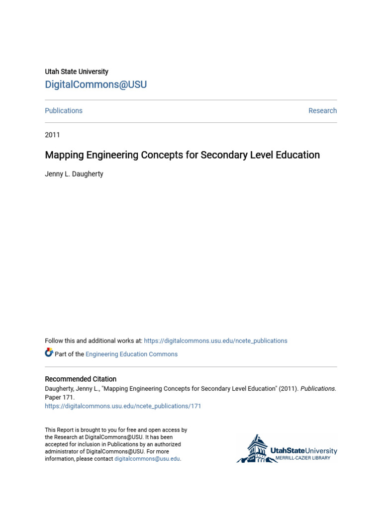 Mapping Engineering Concepts For Secondary Level Education | PDF ...