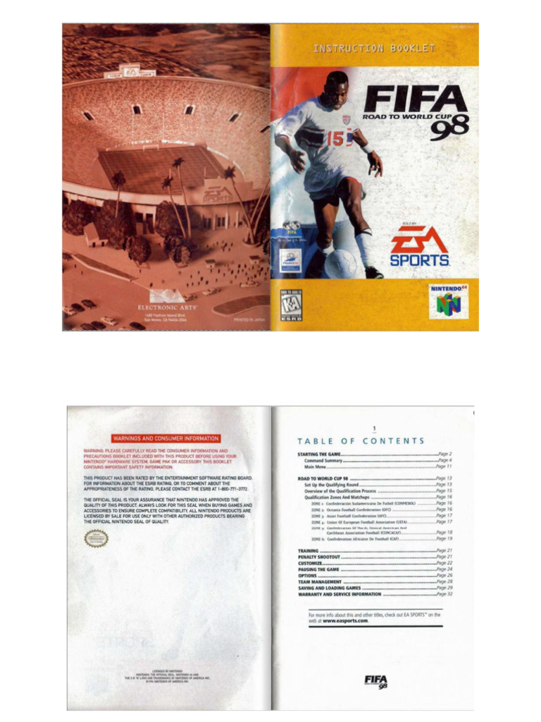 Booklet Fifa RTWC98 N64 | PDF